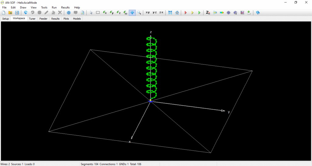 Modeling Helix Antennas in Axial Radiation Mode Using AN-SOF › AN-SOF