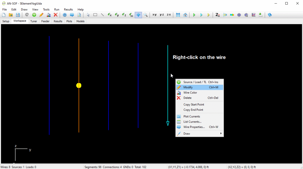 Selecting a Wire › AN-SOF Antenna Simulation Software