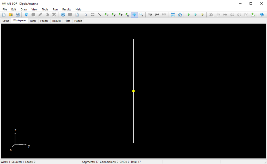 Modeling a Center-Fed Cylindrical Antenna with AN-SOF › AN-SOF Antenna Simulation Software