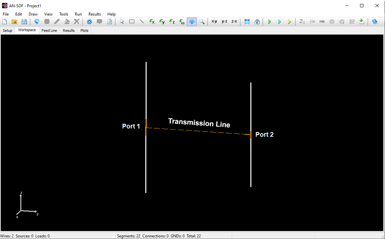 Connecting Transmission Lines › AN-SOF Antenna Simulation Software