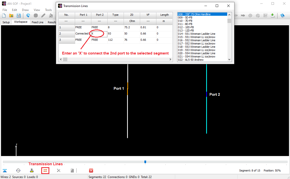 Connecting Transmission Lines › AN-SOF Antenna Simulation Software